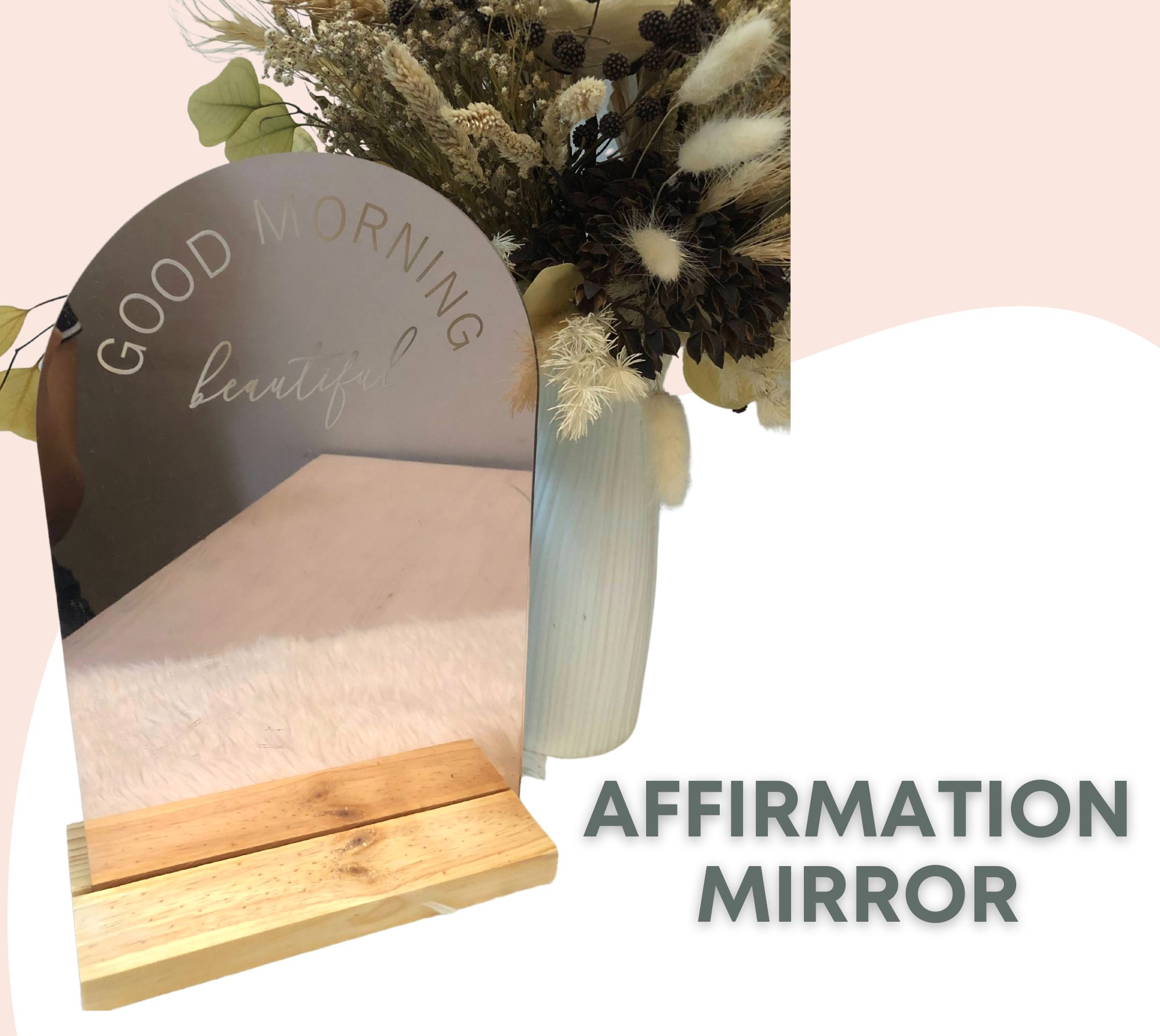 Rose Gold Affirmation Mirror – Laser Crafts Ph