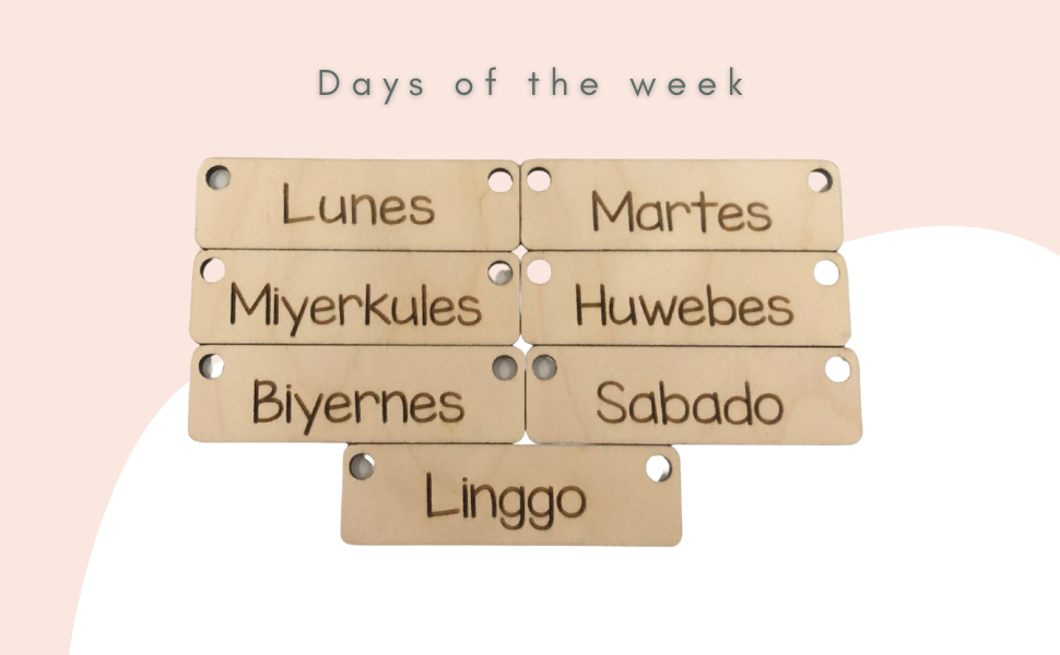 Filipino Days of the week (Add-on to the English Wooden Calendar set ...