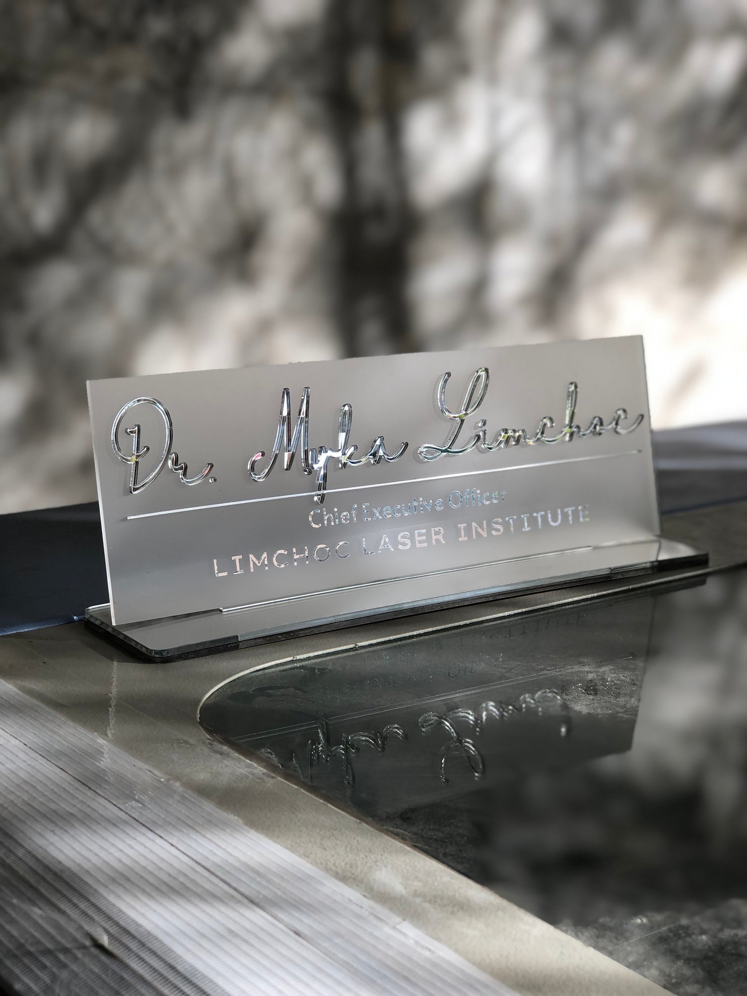 Personalized Acrylic Desk Name Plate – Customizable Office Name Sign ...